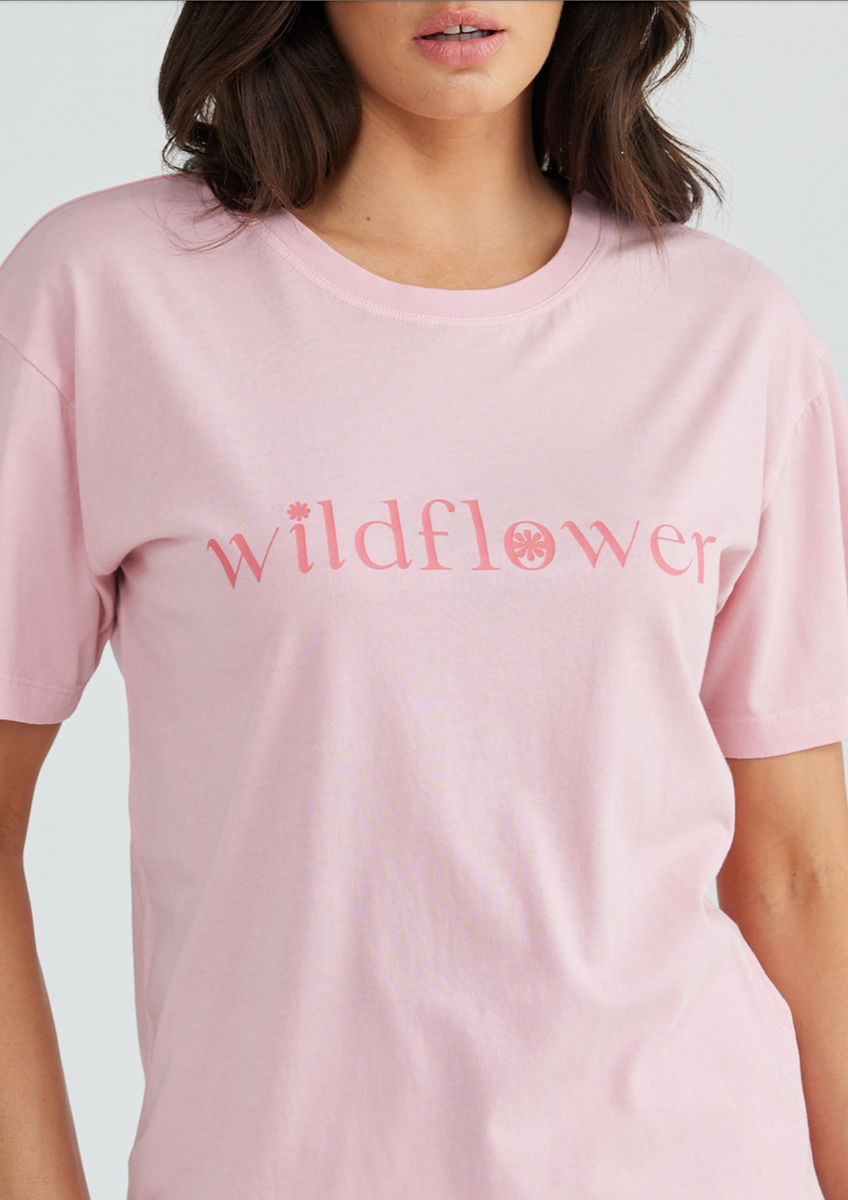 Wildflower Relaxed Tee - Ballet Pink – Nomad + Home NZ