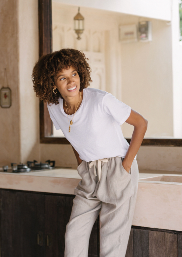 Organic Cotton Classic Tee - Coconut White – Nomad + Home NZ